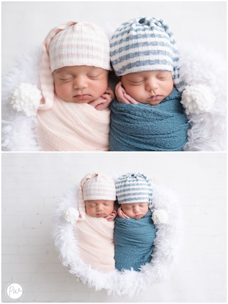 boy girl twin newborn photos | Cheech & Chong | Paige Walker Photography